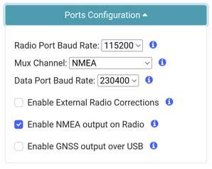 Ports Menu - SparkFun RTK Everywhere Product Manual